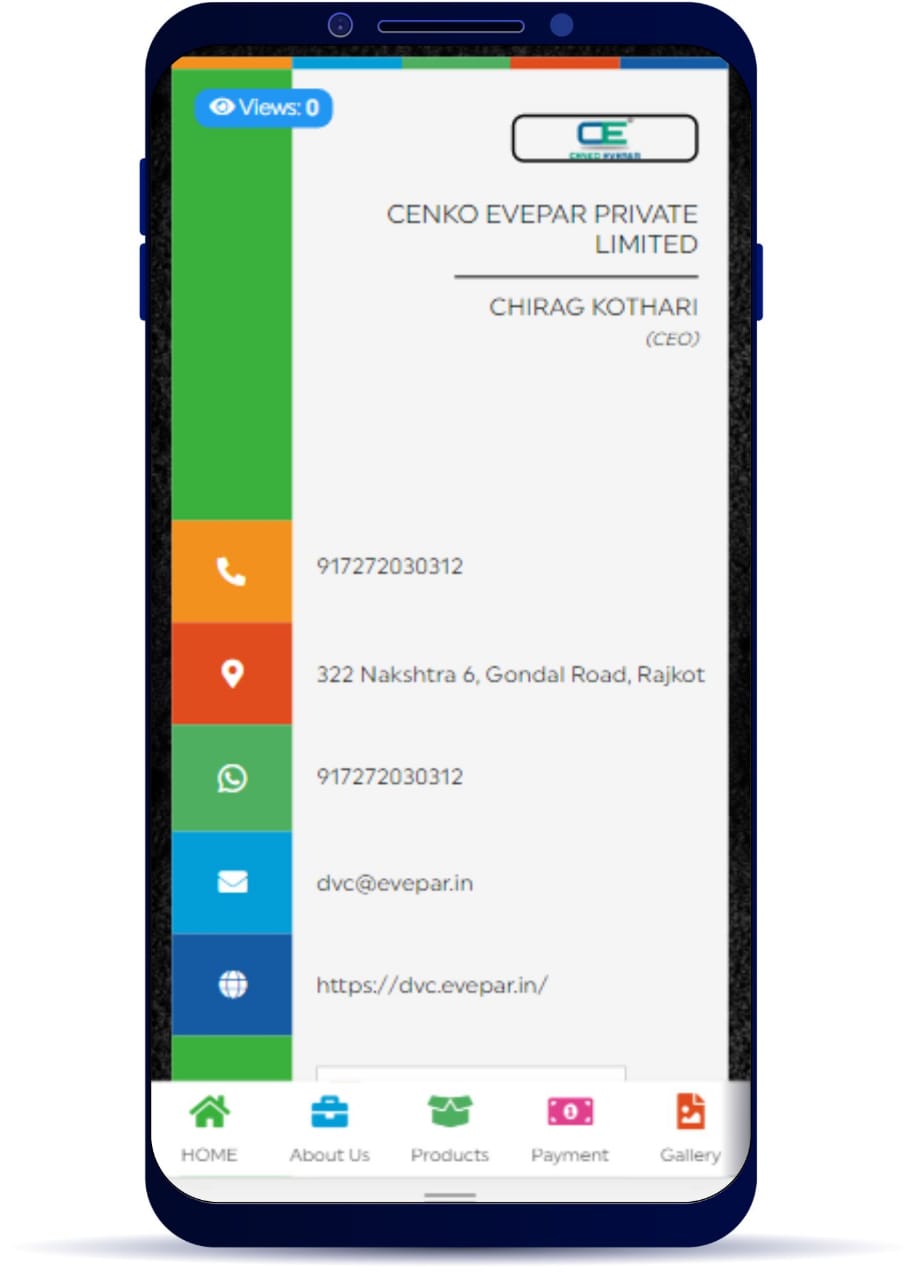 Digital Visiting Card - Basic Plan - Evepar